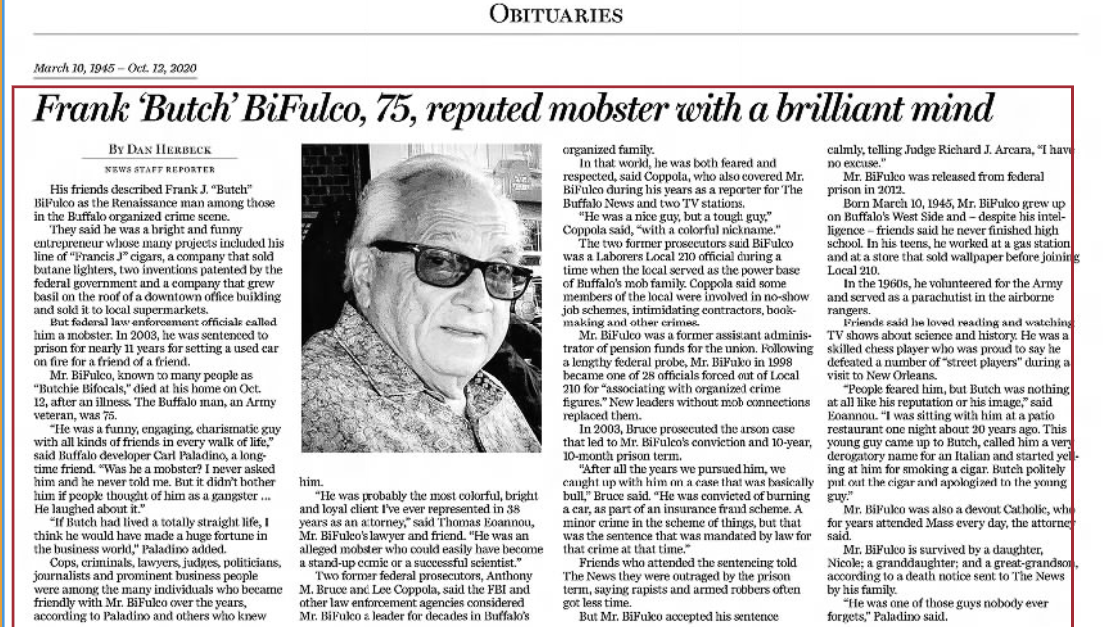 FBI RECORDS Frank J. Bifulco (AKA Butch, AKA Butchie Bifolcals) • MuckRock